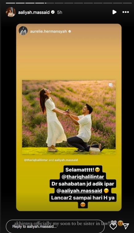 Aurel Ucapkan Selamat usai Dilamar Thariq, Aaliyah Massaid: Segera Jadi Adik Iparmu!